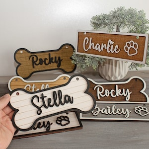 Wooden Dog Name Tag, Dog Kennel Sign, Personalized Pet Tag, Dog Room ...