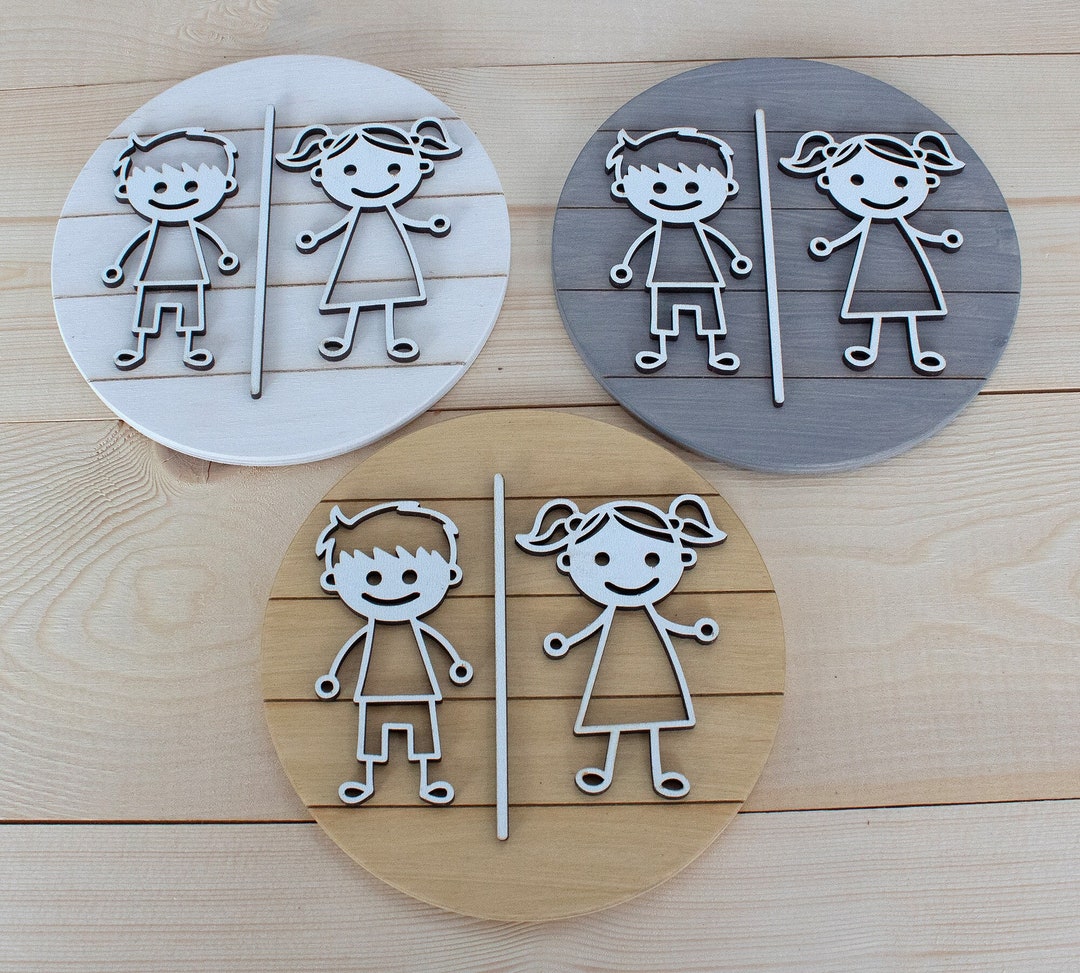 WC Sign, Toilet Door Sign, Restroom Door Sign, Cabin Sign, Unisex ...