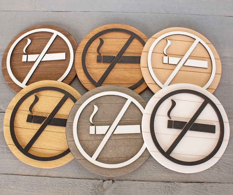 Wooden Door Sign No Smoking, Restaurant Decor, Hotel, Airbnb, Cabin ...