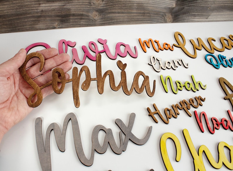 Personalised Wooden Names Wording Cut Out Letters Cutout | Etsy