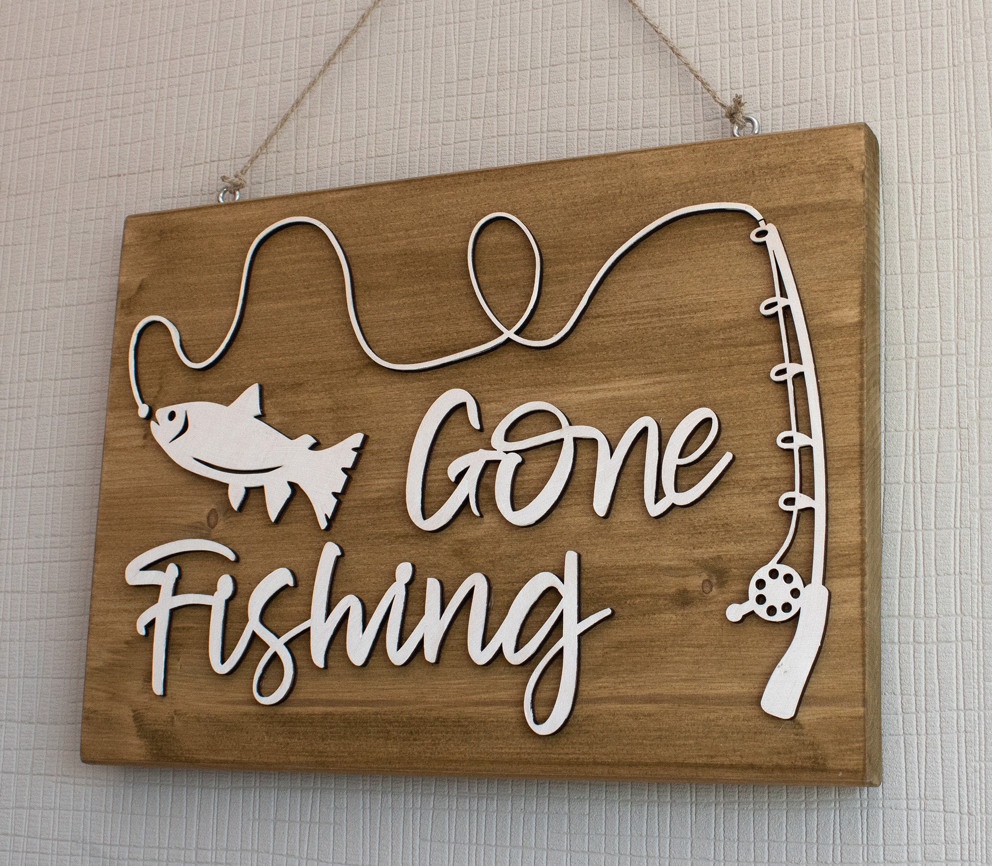 Gone Fishing Sign Wood Sign Fishing Love Fishing Decor - Etsy