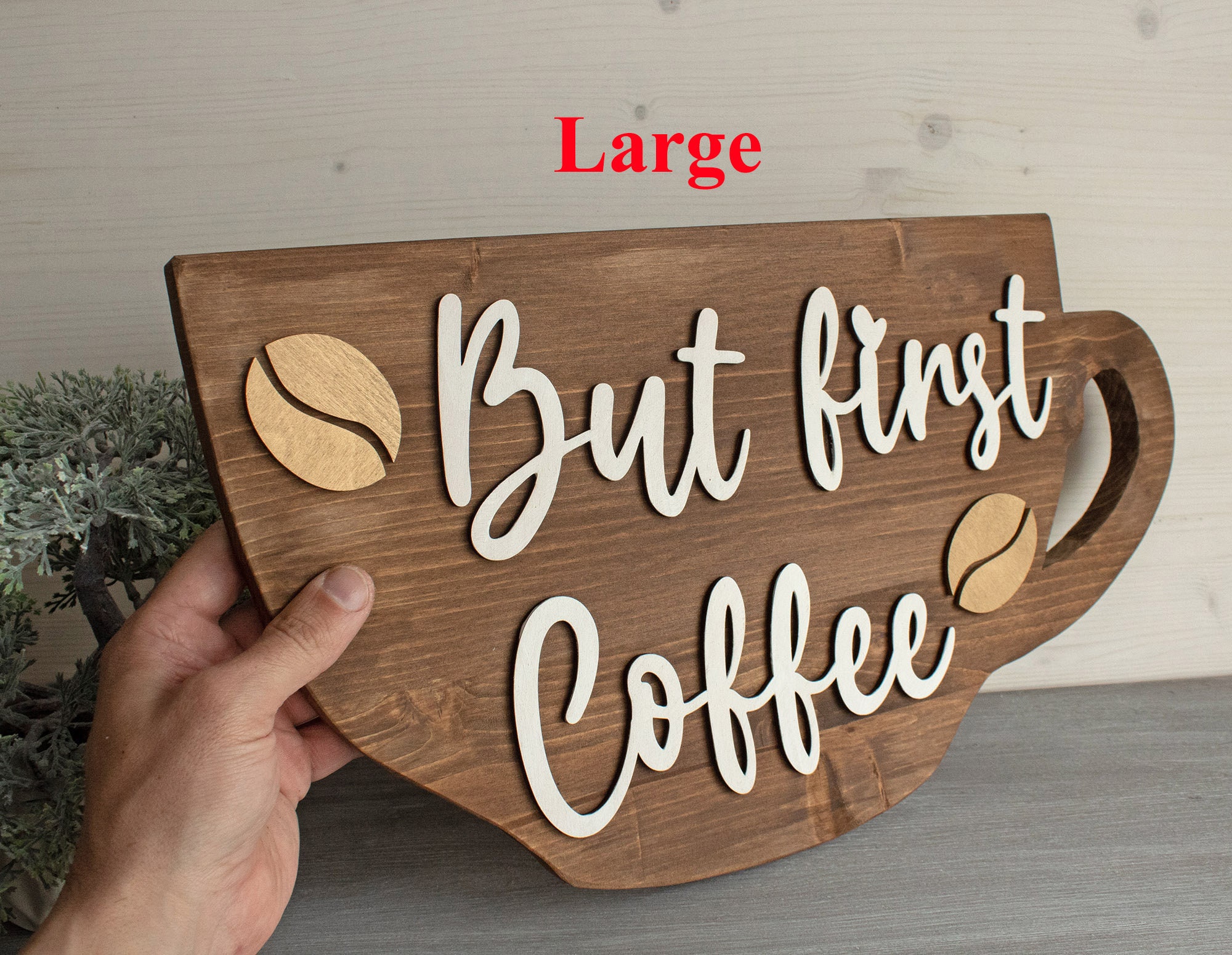 Wooden Coffee Bar Sign, but First Coffee, Wall Decor, Wood Sign ...