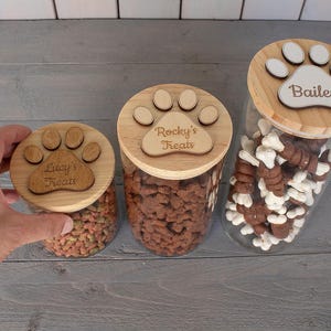Personalised Dog Treat Jar, Pet Treat Glass Storage Jars, Engraved ...
