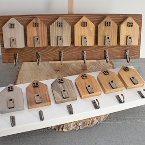 Wood Key Holder - House, Key Rack, Wall Key Holder, Key Hanger, Farm ...