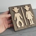 Restroom Door Sign, Cowboy & Cowgirl, Toilet Door Sign, Cabin Sign, WC ...