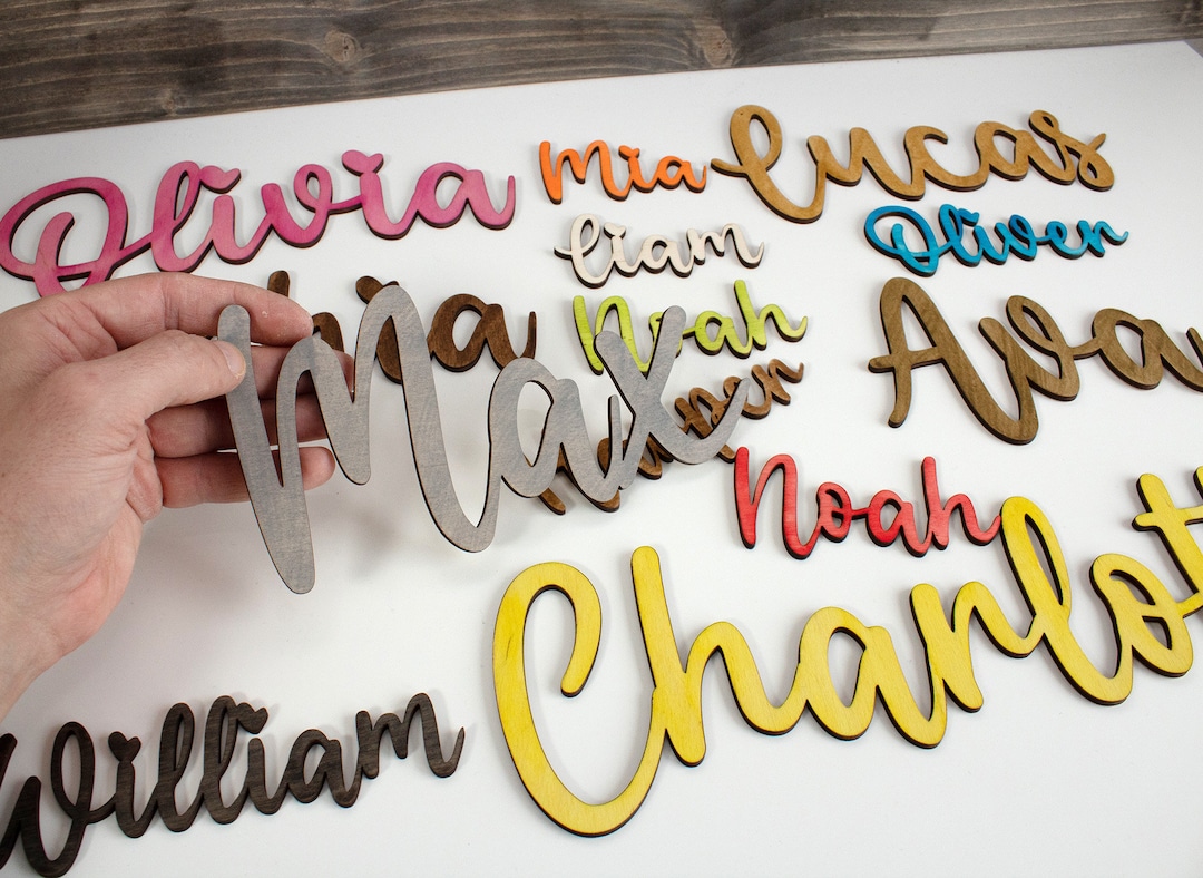 Personalised Wooden Names, Wording Cut Out, Letters Cutout, Wall Art ...