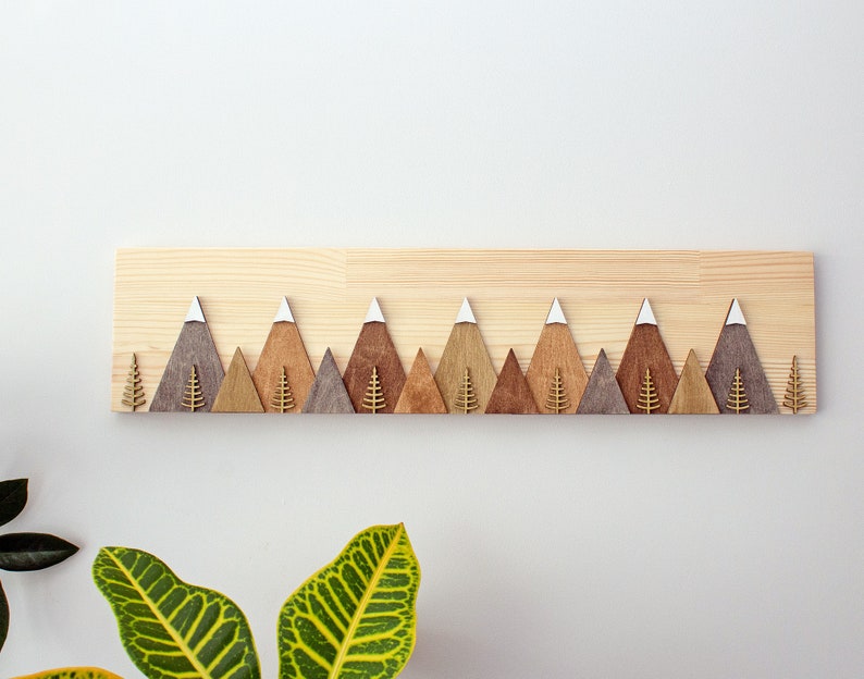 Wood Mountain Sign, Wooden Forest Sign, Wood Nature Sign, Mountain Wall ...