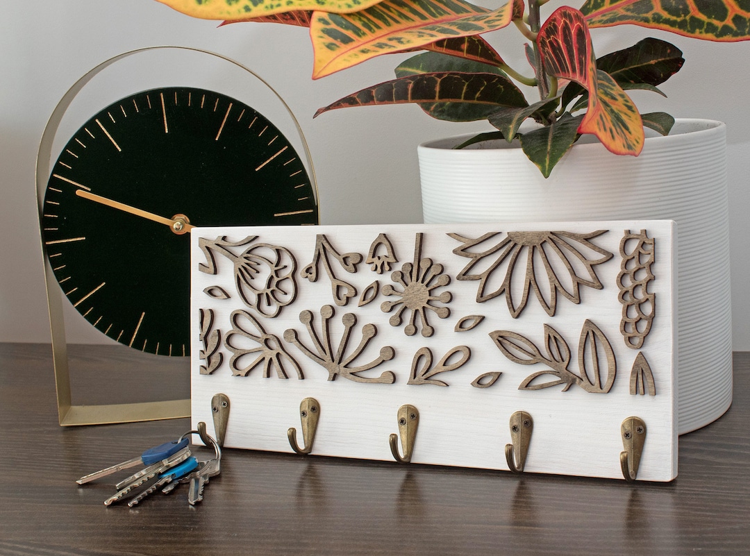 Handmade Wooden Key Holder, Key Rack, Wall Key Holder, Key Hanger ...