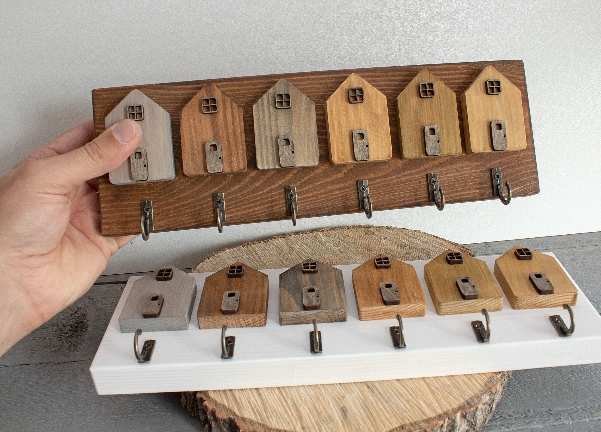 Wood Key Holder House Key Rack Wall Key Holder Key - Etsy