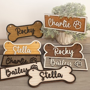 Wooden Dog Name Tag, Dog Kennel Sign, Personalized Pet Tag, Dog Room ...