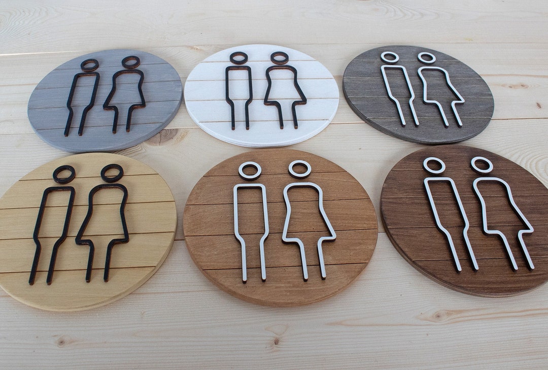 Wooden Toilet Door Sign, Restroom Door Sign, WC Sign, Cabin Sign ...