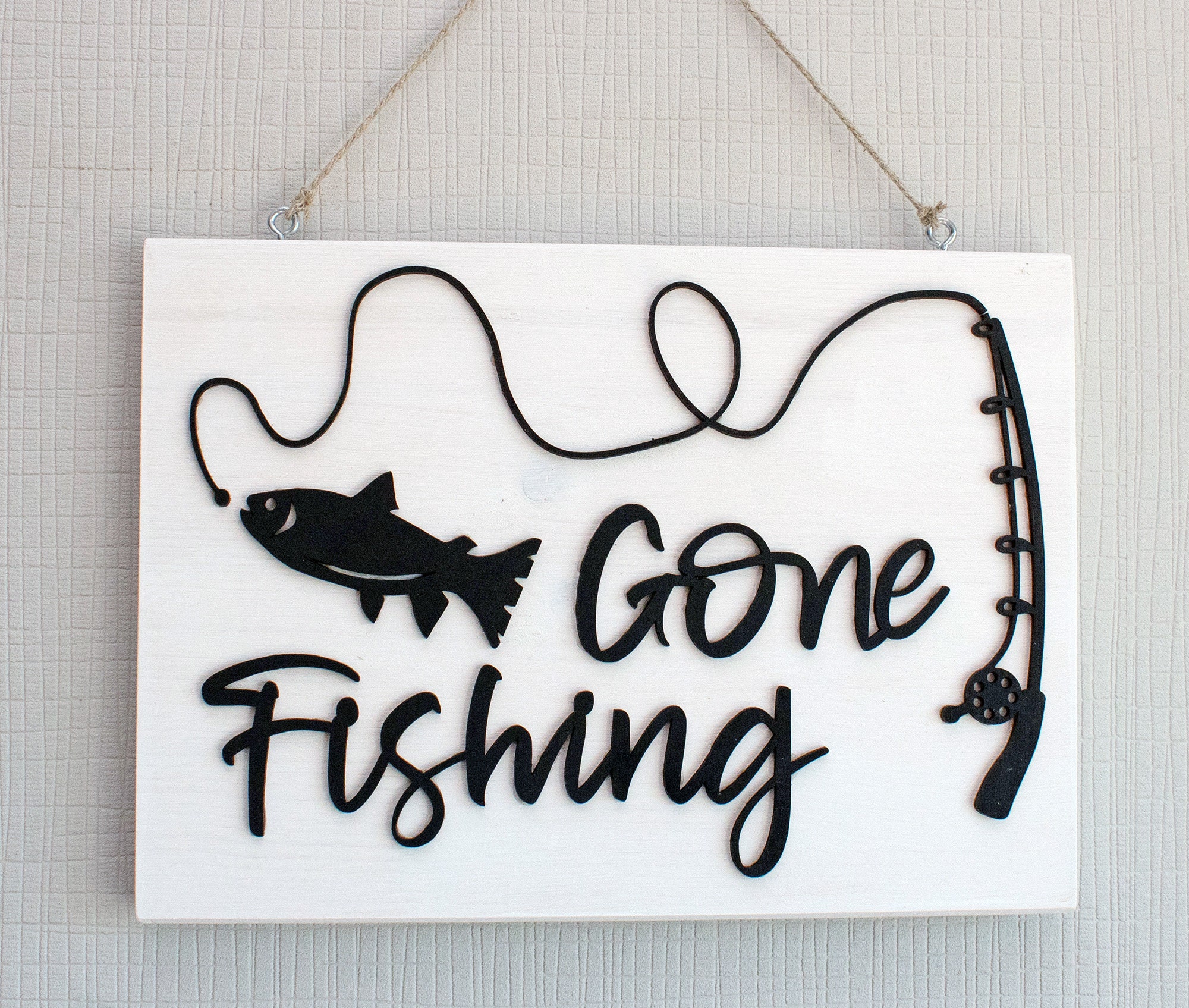 Gone Fishing Sign Wood Sign Fishing Love Fishing Decor - Etsy