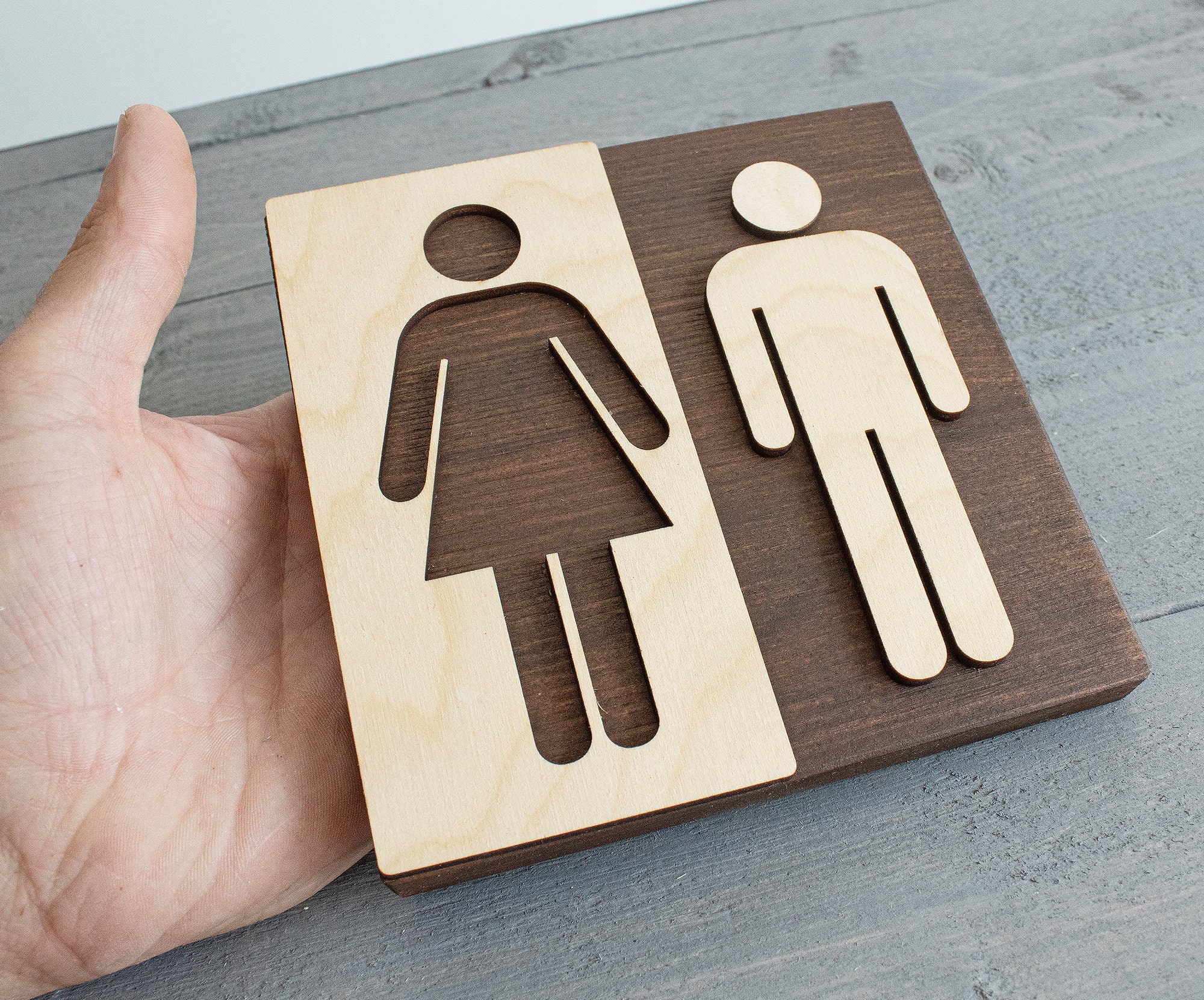 Restroom Door Sign, Toilet Door Sign, Womens Mens Restroom Signs, Cabin ...