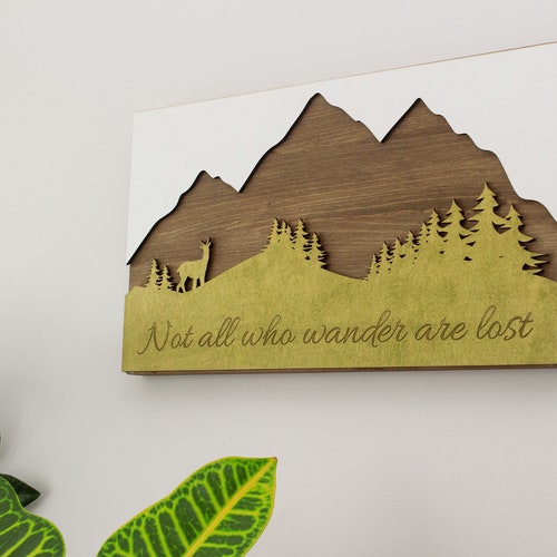 Wood Nature Sign Wooden Forest Mountain Sign Wall Art - Etsy