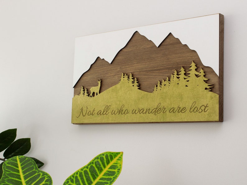 Wood Nature Sign Wooden Forest Mountain Sign Wall Art - Etsy