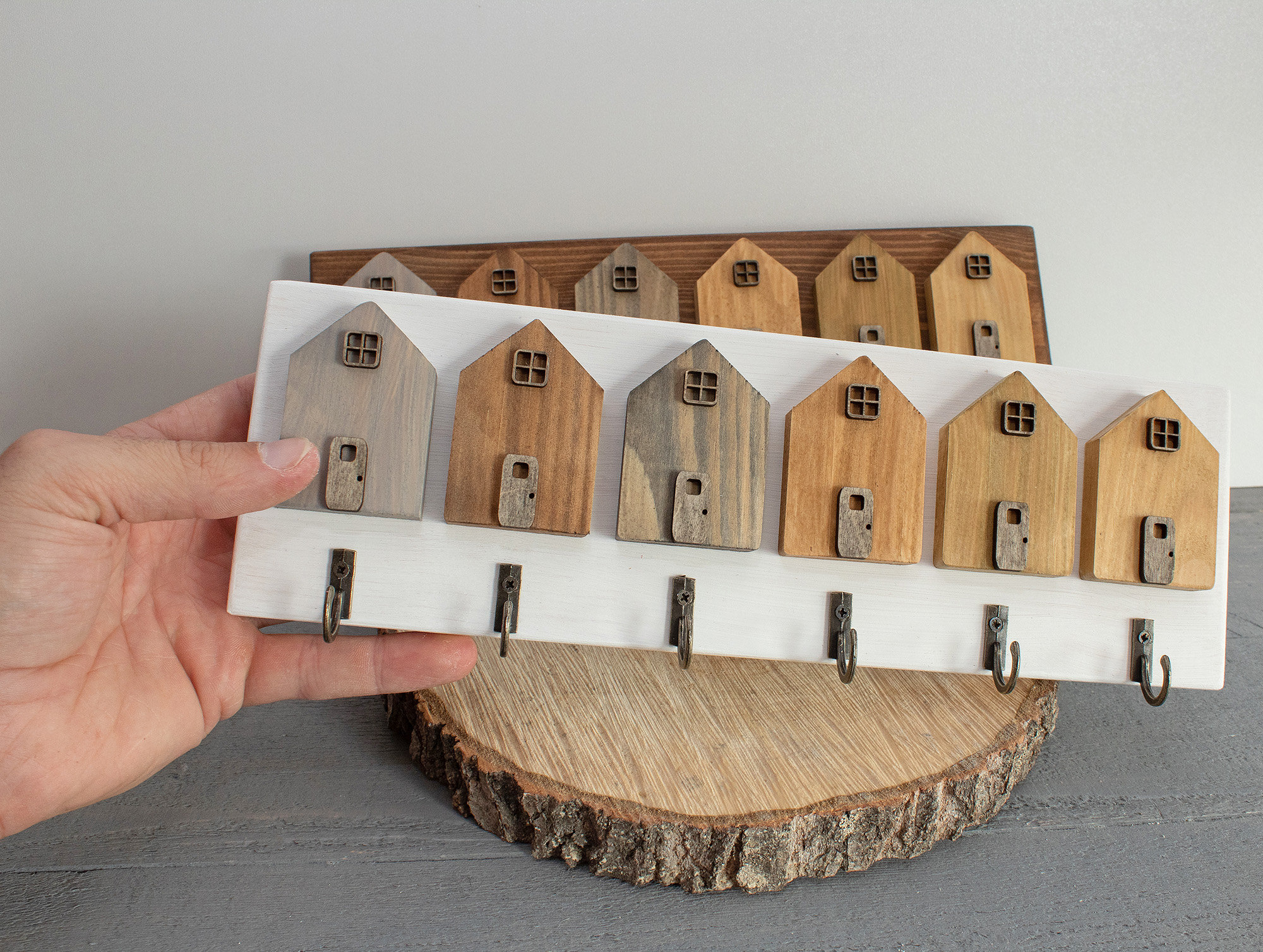 Wood Key Holder House Key Rack Wall Key Holder Key - Etsy