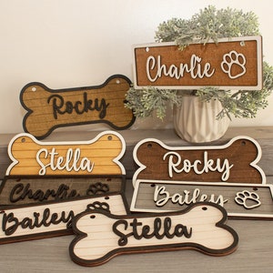Wooden Dog Name Tag, Dog Kennel Sign, Personalized Pet Tag, Dog Room ...