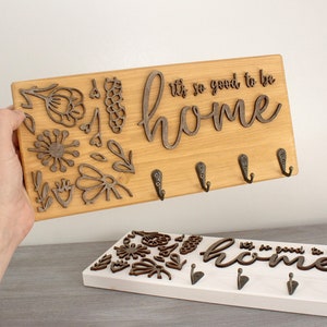 Wooden Key Holder, Home Key Rack, Handmade Wall Key Holder, Key Hanger ...