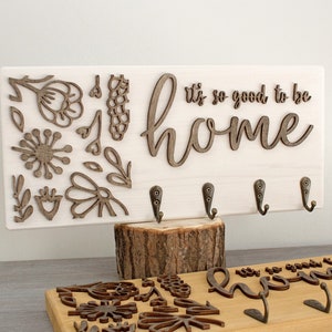 Wooden Key Holder, Home Key Rack, Handmade Wall Key Holder, Key Hanger ...