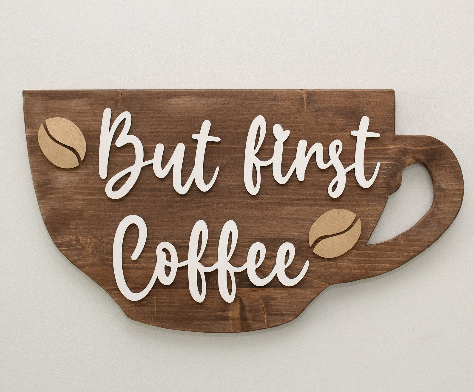 Wooden Coffee Bar Sign but First Coffee Wall Decor Wood - Etsy
