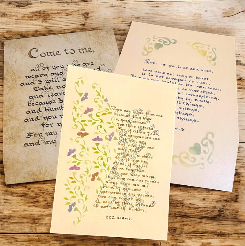 Bespoke Calligraphy Custom Hand-lettered Art for Poems, Prayers ...