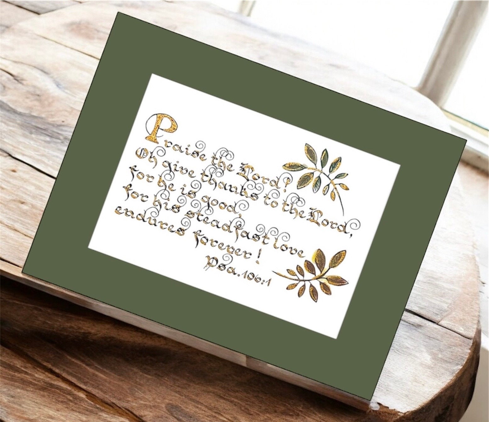 Handcrafted Bible Verse Calligraphy Prints Vintage-style Psalm 118:24 ...