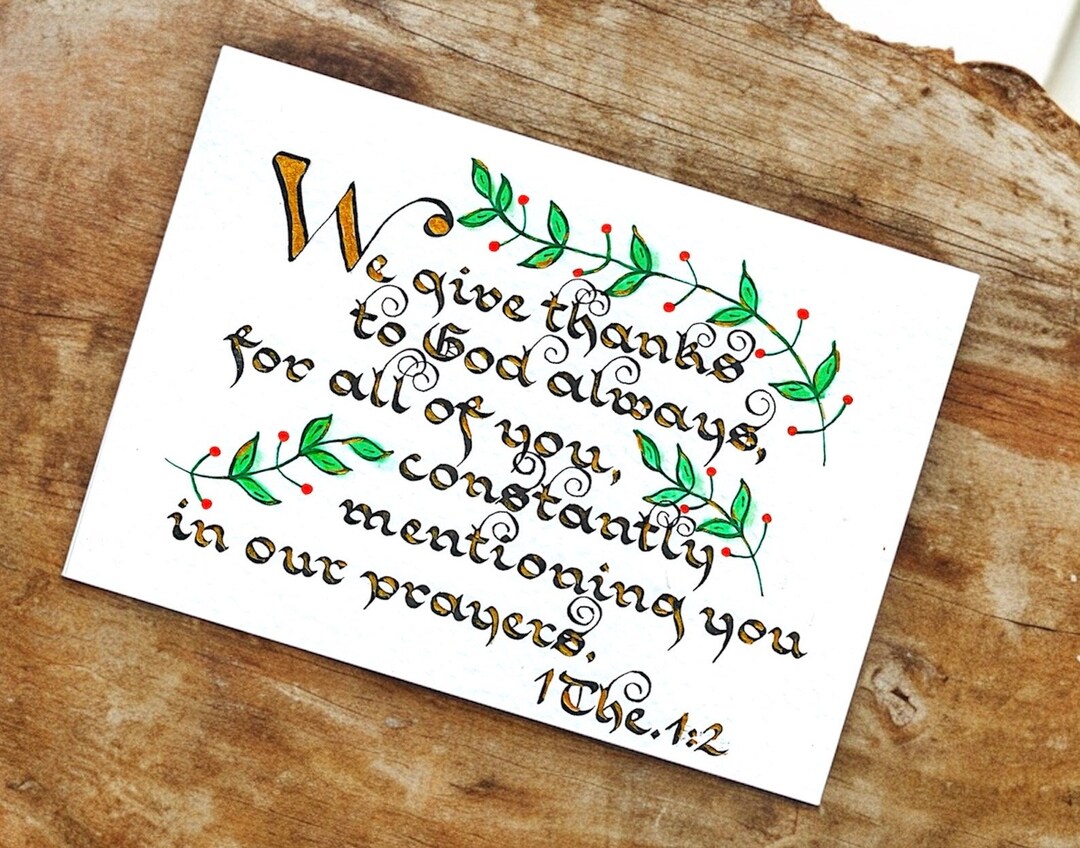 Vintage-style Thank You Card With Thessalonians 2:1 Scripture High ...