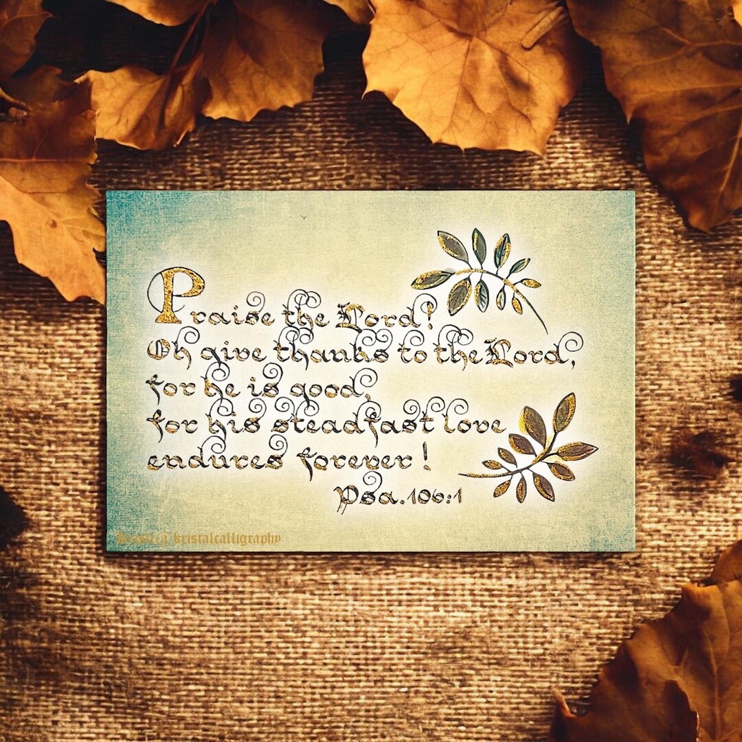 Vintage Thanksgiving Bible Verse Card Printable Rustic Designs With ...