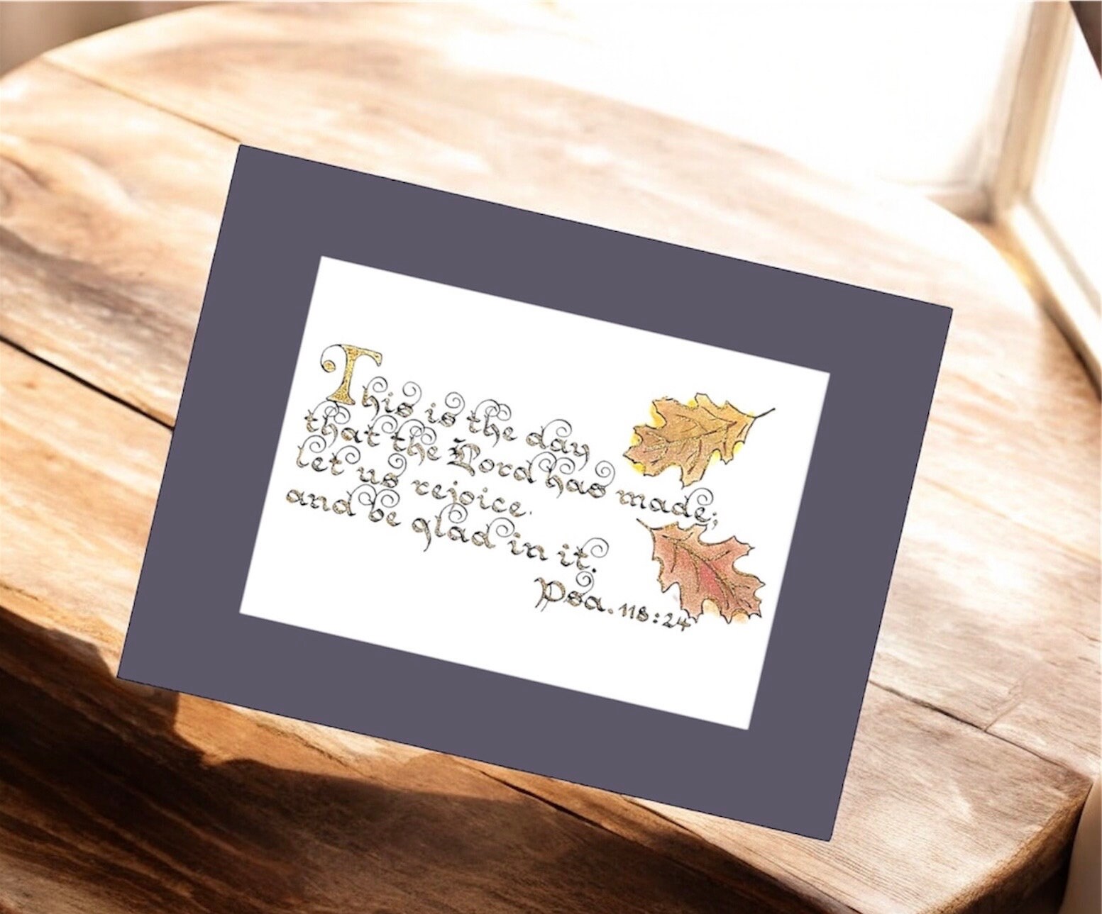 Handcrafted Bible Verse Calligraphy Prints Vintage-style Psalm 118:24 ...