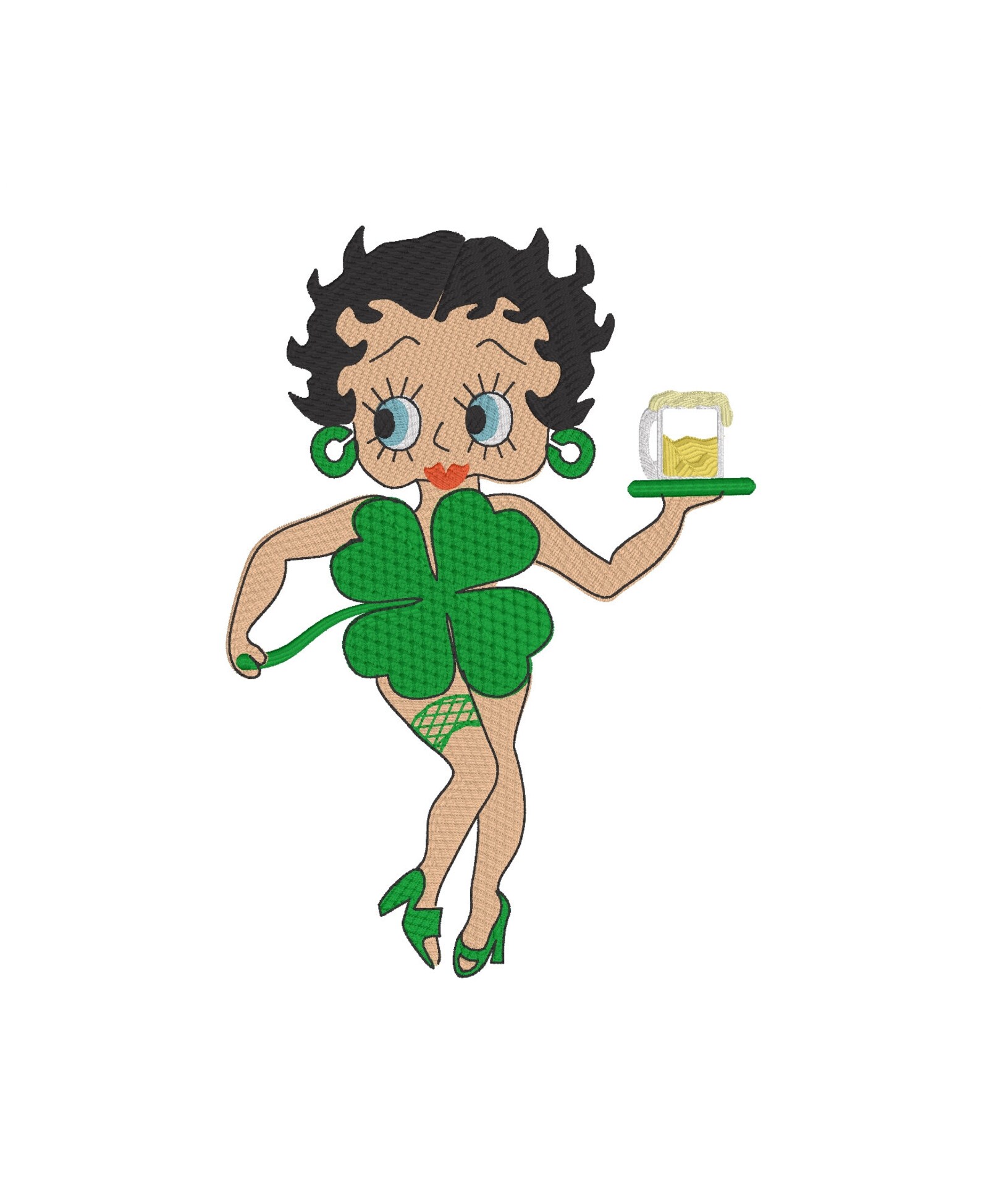 Betty Boop Irish Betty Embroidery Machine Design Digital Download for 5 ...