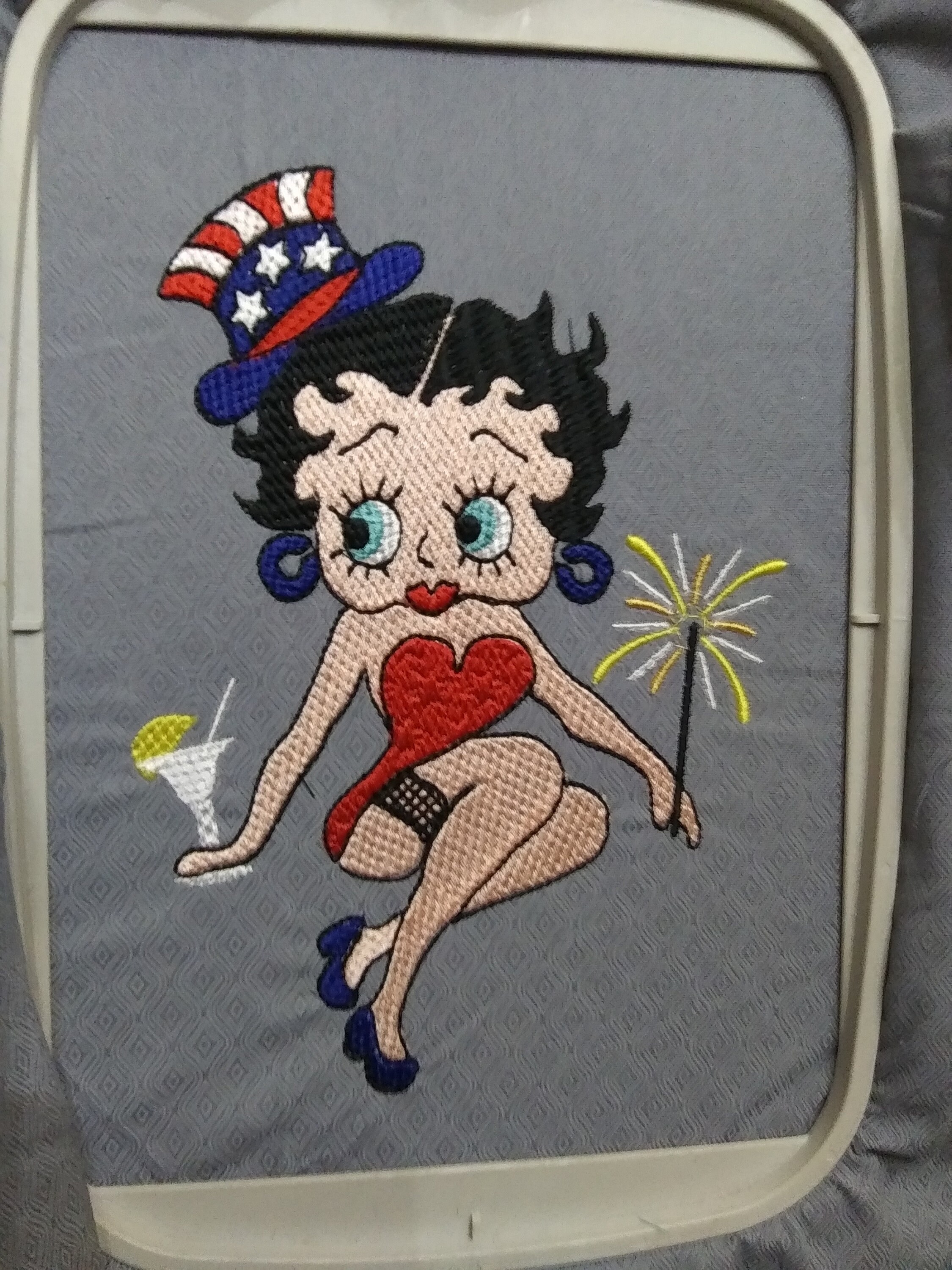Betty Boop Red White Blue Embroidery Machine Digital Designs Download ...