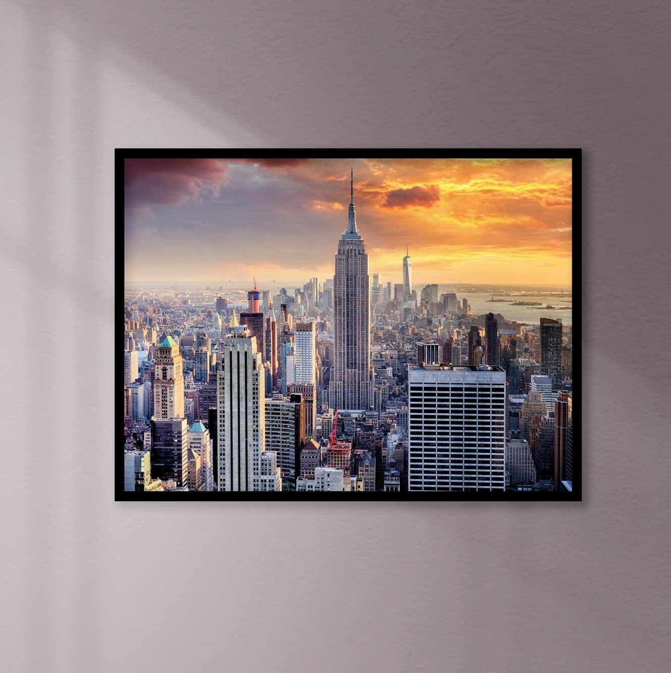 Sunset City Skyline Wall Art, Printable, Home Decor, Large Digital ...