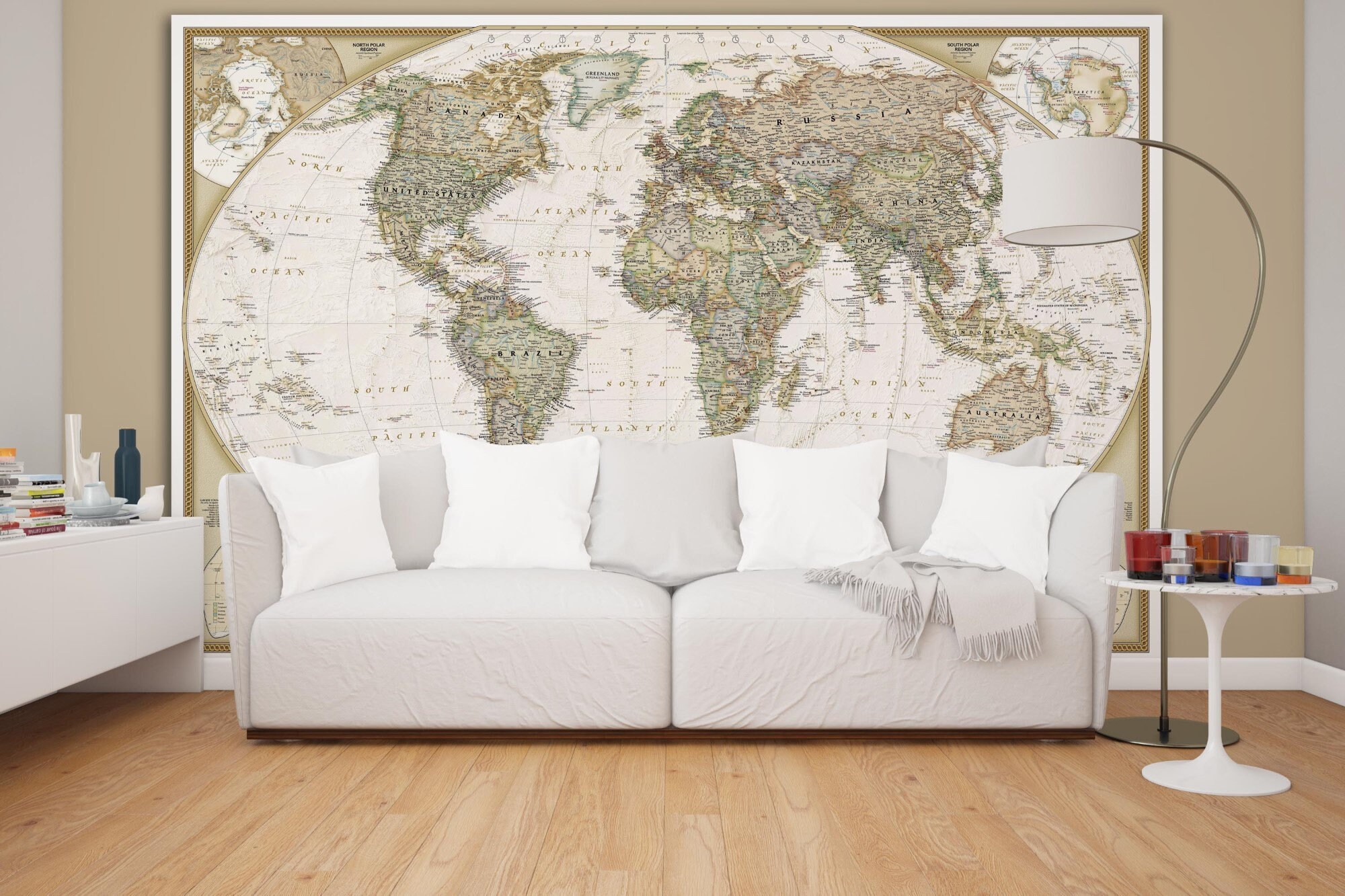 World Map, Geography, Wall Art, Home Decor, Large Digital Download ...