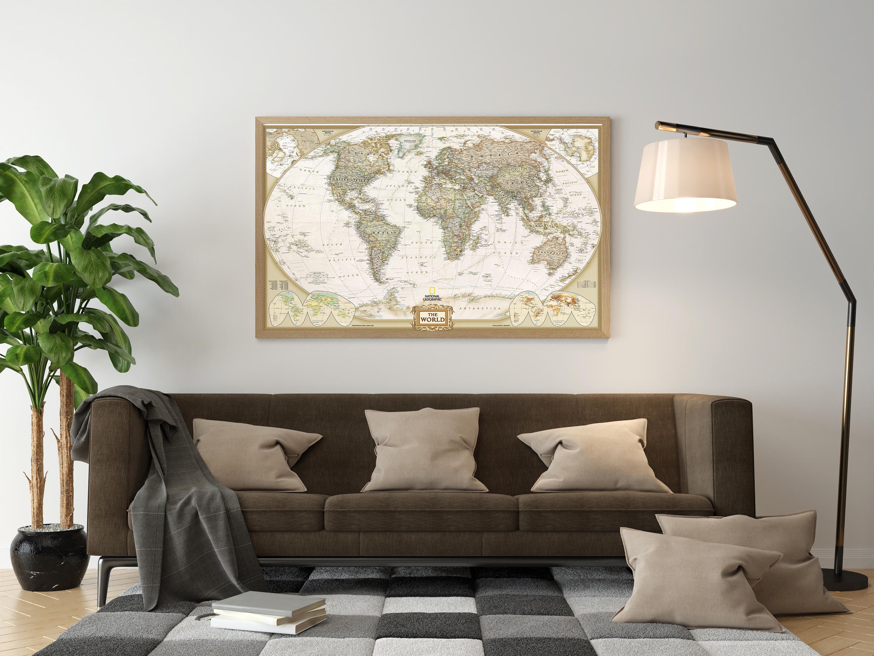 World Map, Geography, Wall Art, Home Decor, Large Digital Download ...