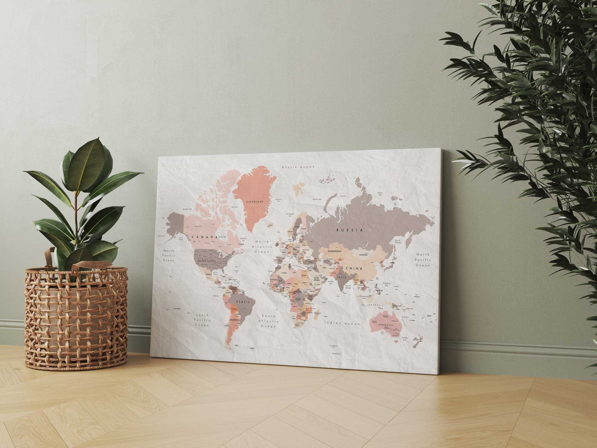 Printable World Map, Wall Art, Home Decor, Large Digital Download ...