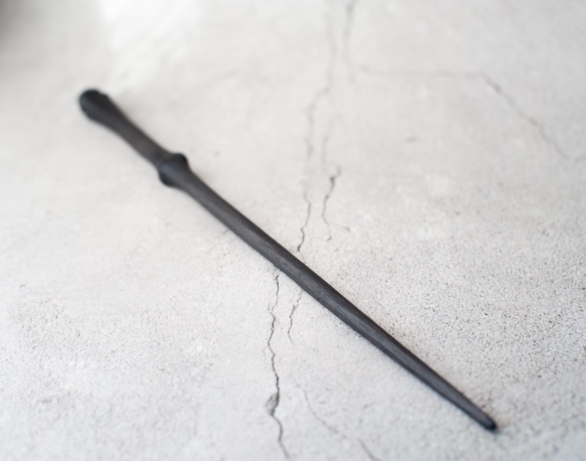Black 13 Inch Wand Hand Carved. Walnut Wood Magic Stick / Wands ...