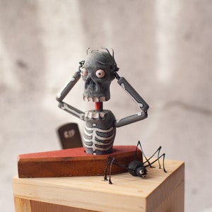 Wooden Skeleton Automate Hand Crafted Kinetic Sculpture. Automaton ...