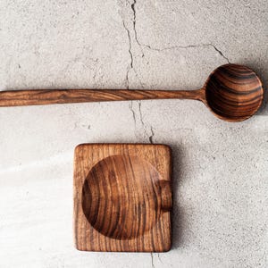 Wooden Spoon Rest Hand Carved. Walnut Spoon Rest for Kitchen ...
