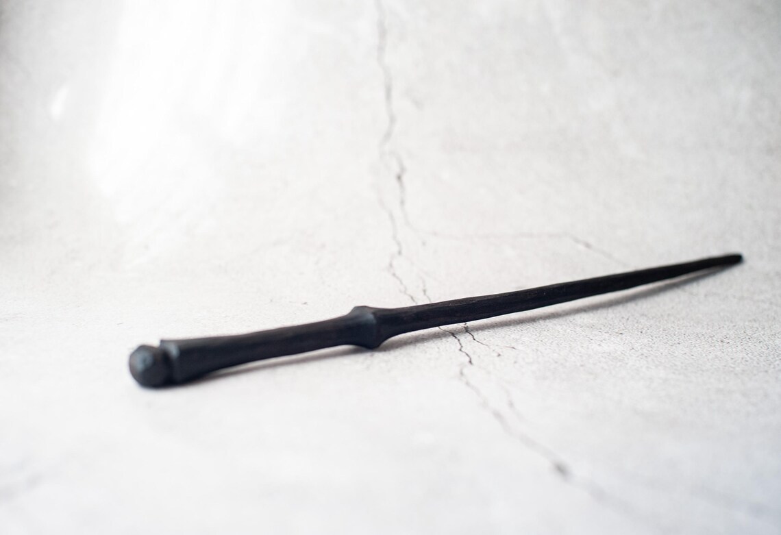 Black 13 Inch Wand Hand Carved. Walnut Wood Magic Stick / Wands ...