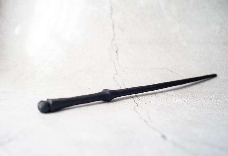 Black 13 Inch Wand Hand Carved. Walnut Wood Magic Stick / Wands ...