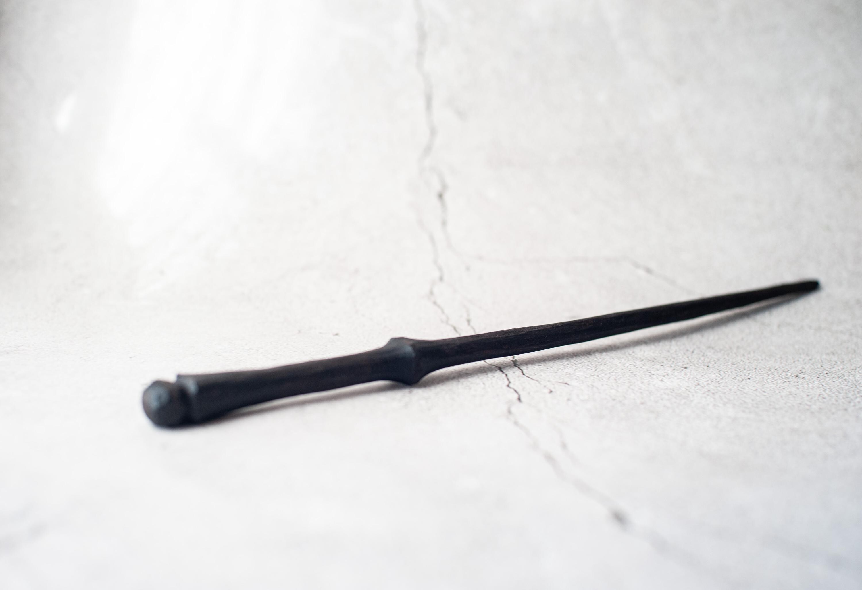 Black 13 Inch Wand Hand Carved. Walnut Wood Magic Stick / Wands ...