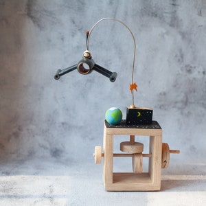 Wooden Spaceship Automate Handcrafted. Kinetic Sculpture, Automaton ...