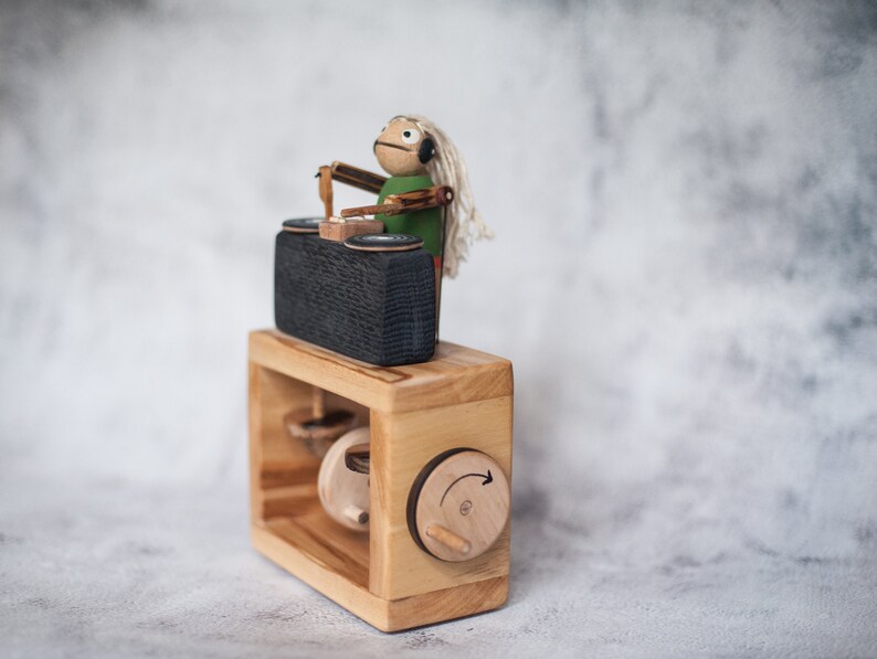 Wooden DJ Automate Handcrafted. Kinetic Sculpture Automaton - Etsy
