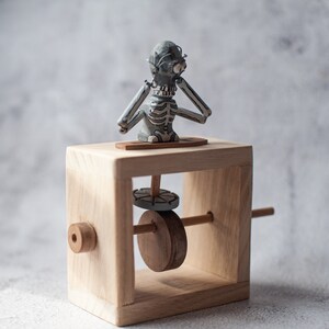 Wooden Skeleton Automate Handcrafted Kinetic Sculpture Automaton ...