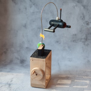 Wooden Spaceship Automate Handcrafted. Kinetic Sculpture, Automaton ...