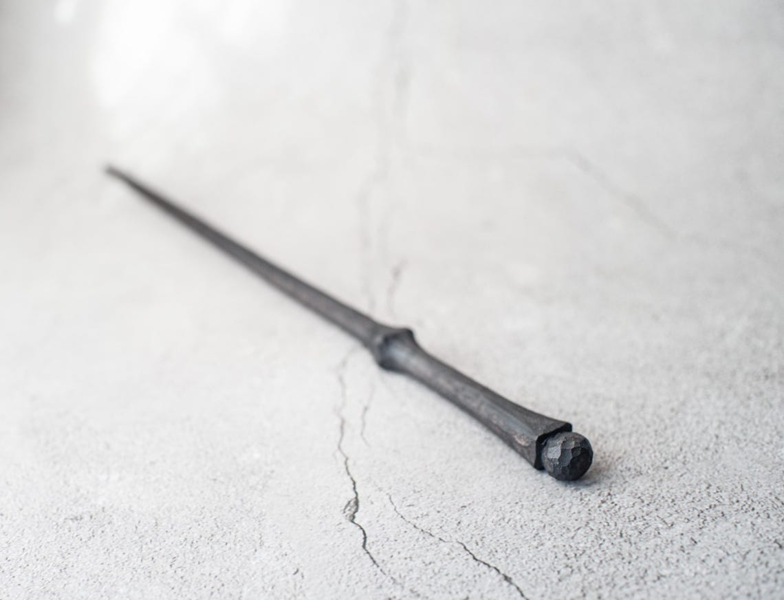 Black 13 Inch Wand Hand Carved. Walnut Wood Magic Stick / Wands ...
