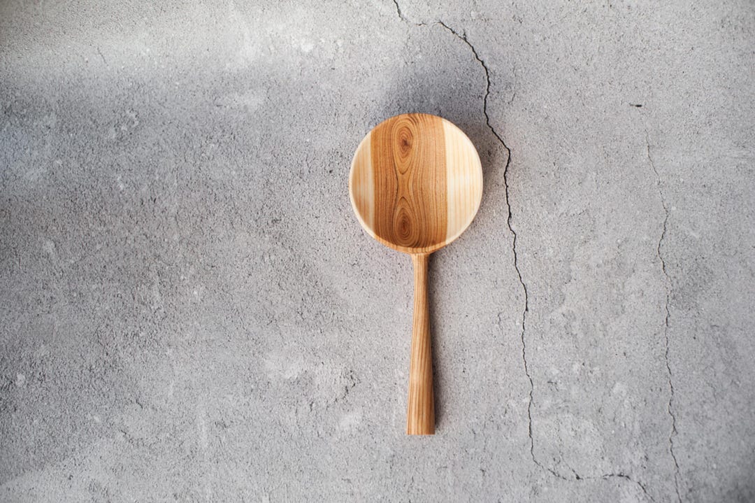 Wooden Spoon Hand Carved. Wild Cherry Wood Serving Eating Spoon ...