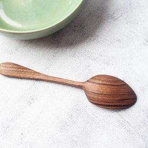 Wooden Eating Spoon. Walnut Wood Serving Spoon Hand Carved. Cooking ...