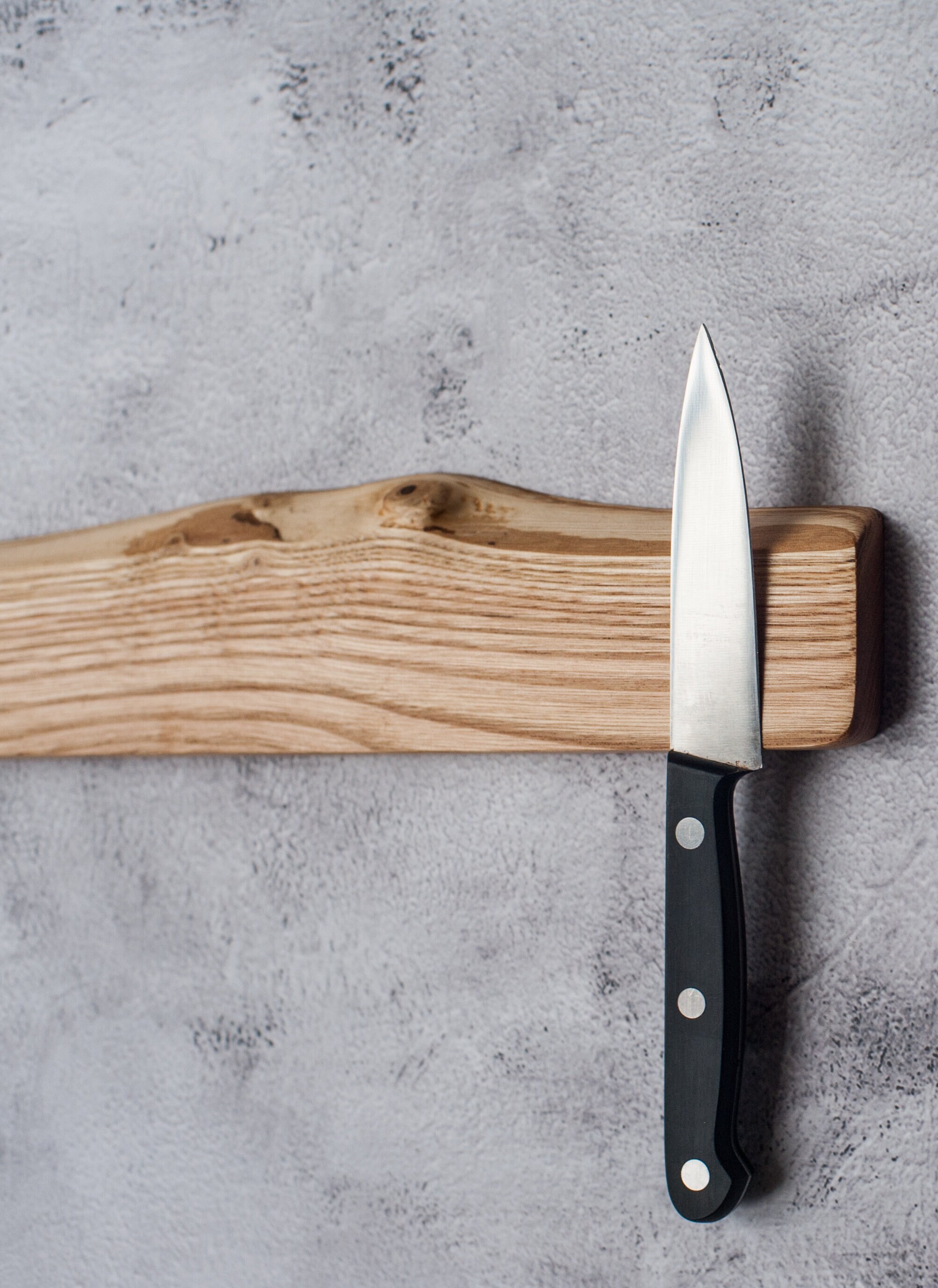 Magnetic Knife Holder. Wooden Live Edge Knife Rack. Wall or Fridge ...