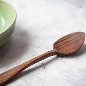 Wooden Eating Spoon. Walnut Wood Serving Spoon Hand Carved. Cooking ...
